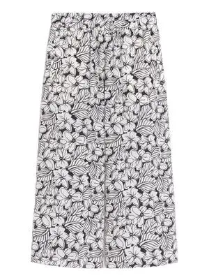 Max Mara Printed Crêpe De Chine Trousers - Black