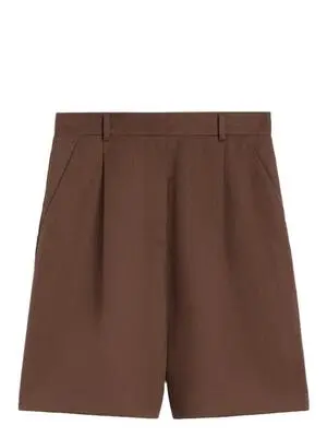 Max Mara Cotton And Linen Canvas Bermuda Shorts - Chocolate
