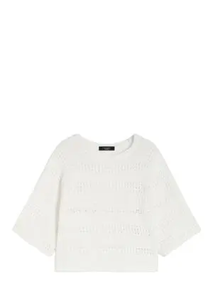 Max Mara Crochet Cotton Sweater - Ivory