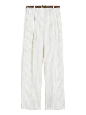 MAX MARA Pinstripe Linen Trousers