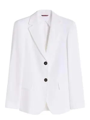 Max Mara Double Cotton Crêpe Blazer - White