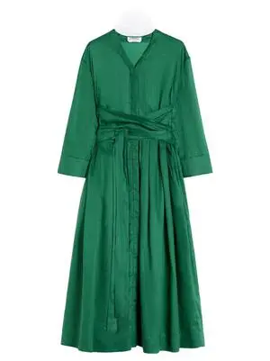 Max Mara Ramie Canvas Shirt Dress - Green