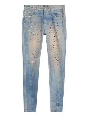 PURPLE BRAND P001SJWP226 Skinny Jewel Print Jeans Light Indigo