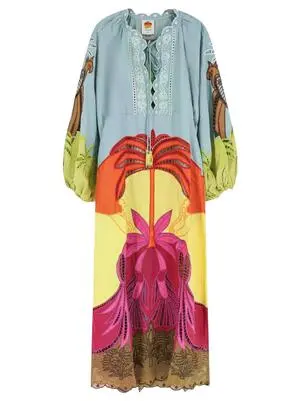Farm Rio Floral-print Maxi Dress - Blue