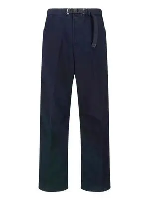 WHITE SAND Belted Trousers - Blue