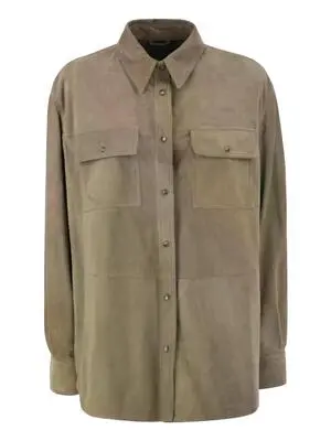 Brunello Cucinelli Patch Pocket Suede Overshirt - Neutrals