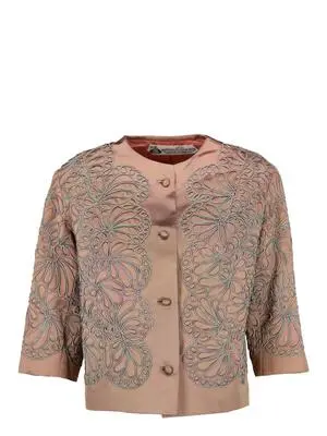 Vintage Laser-cut Jacket - Pink