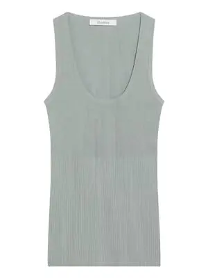 Max Mara Sleeveless Ribbed Top - Green