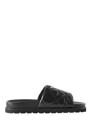 Zadig&Voltaire Teddy Patent-leather Slides - Black