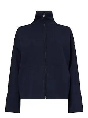 Max Mara Funnel-neck Zip-through Knitted Cardigan - Ultramarine