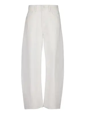 MOTHER The Full-pipe Ankle Barrel Jeans - White
