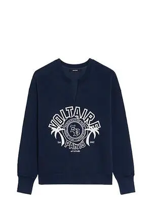 Zadig&Voltaire Logo-print Cotton-jersey Sweatshirt - Encre