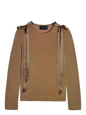 Simone Rocha Bow-detail Long-sleeve T-shirt - Brown