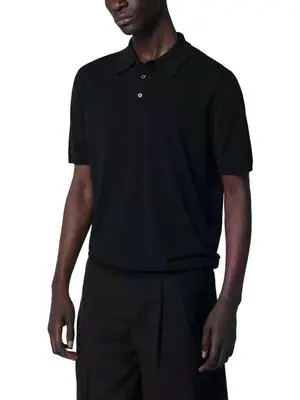 ROBERTO COLLINA Short-sleeve Polo Shirt - Black