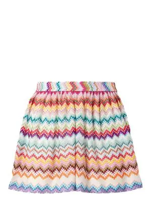 Missoni Pixel Zigzag Viscose Lamé Shorts - Multicolor