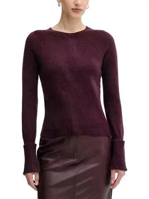 SANDRO FERRONE Ribbed Cuff Sweater - Red