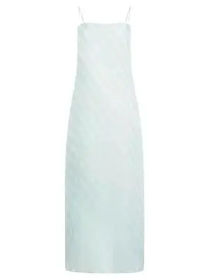 Auralee Jacquard Midi Dress - Blue