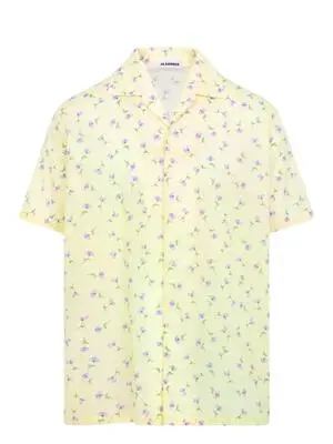 JIL SANDER Floral-print Short-sleeve Shirt - Yellow