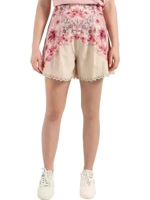 AMOSA Floral Lace Shorts - Pink