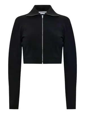 JIL SANDER Zip-up Cropped Jacket - Black