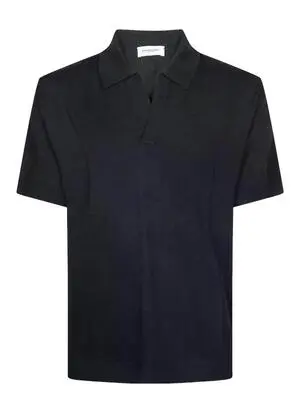 PAOLO PECORA Knitted V-neck T-shirt - Blue