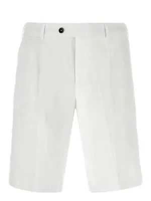 PT TORINO Pleated Bermuda Shorts White