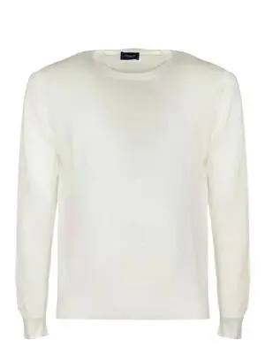 DRUMOHR Long-sleeved Cotton Sweater - Neutrals