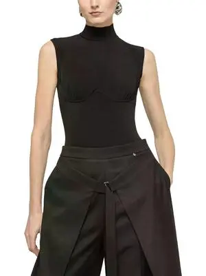 NISSA High-neck Bodysuit - Black