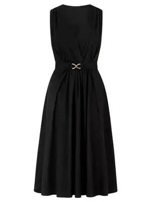 TWINSET Midi V-neck Belted Dress - Blue