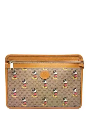 Gucci 2000-2015 Disney Micro Gg Supreme Mickey Mouse Clutch - Brown