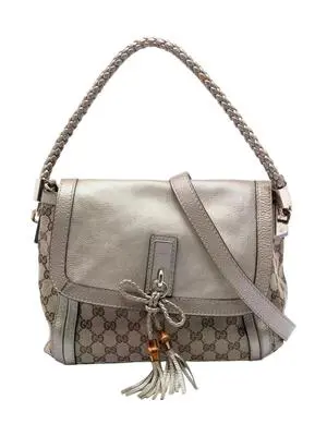 Gucci GG Canvas Bella Flap Satchel Gold
