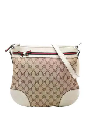 Gucci Gg Canvas Web Mayfair Crossbody Bag - White