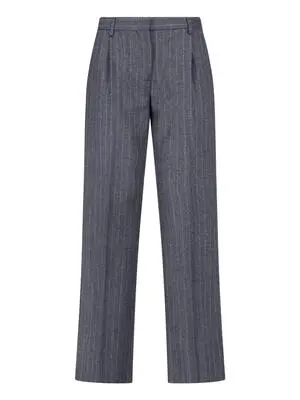 Sportmax Virgin Wool Trousers - Gray