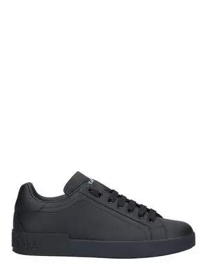 Dolce & Gabbana Dolce & Gabbana Portofino Calfskin Sneakers Black
