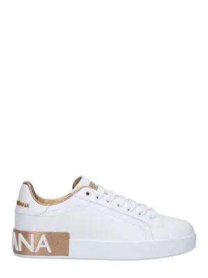 Dolce & Gabbana Dolce & Gabbana Portofino Calfskin Sneakers Gold