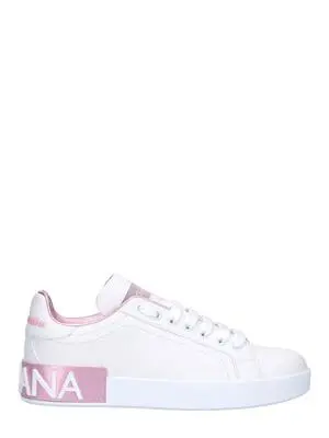 Dolce & Gabbana Portofino Calfskin Sneakers - White