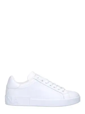 Dolce & Gabbana Portofino Calfskin Sneakers - White