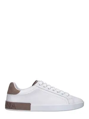 Dolce & Gabbana Portofino Calfskin Sneakers - White