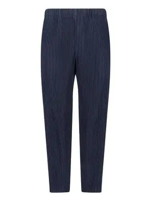HOMME PLISSE Pleated Trousers Blue