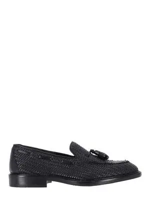 ALEXANDER HOTTO Woven Leather Loafers - Black