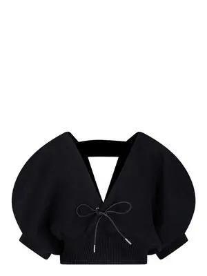 Sacai Bow Cardigan - Black