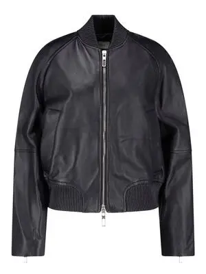 Sportmax Lambskin Bomber Jacket - Black