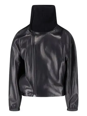 Sportmax Lambskin Bomber Jacket Black