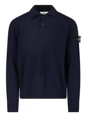 Stone Island Thom Browne Virgin Wool Polo - Blue