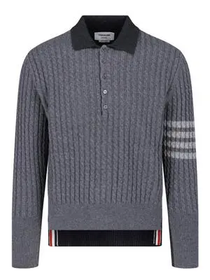 Stone Island Thom Browne Virgin Wool Polo - Gray