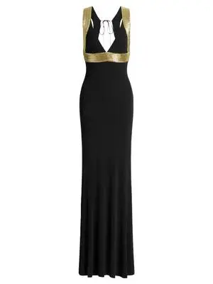 Alberta Ferretti V-neck Maxi Dress - Black