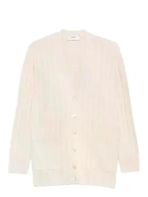 Fendi Ribbed Pocket Cardigan - Neutrals