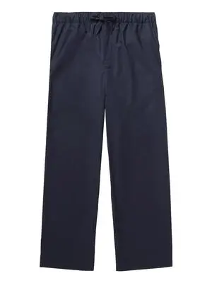 Frescobol Carioca Luan Straight-leg Wool Drawstring Trousers - Blue