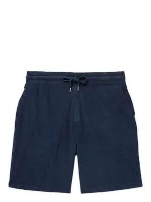 Frescobol Carioca Augusto Straight-Leg Terry Drawstring Shorts Navy
