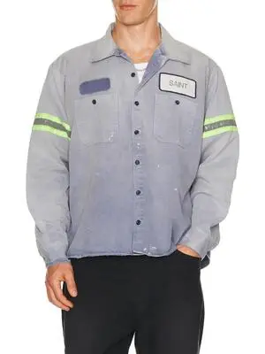SAINT MXXXXXX Cotton Shirt Line In Blue - Navy